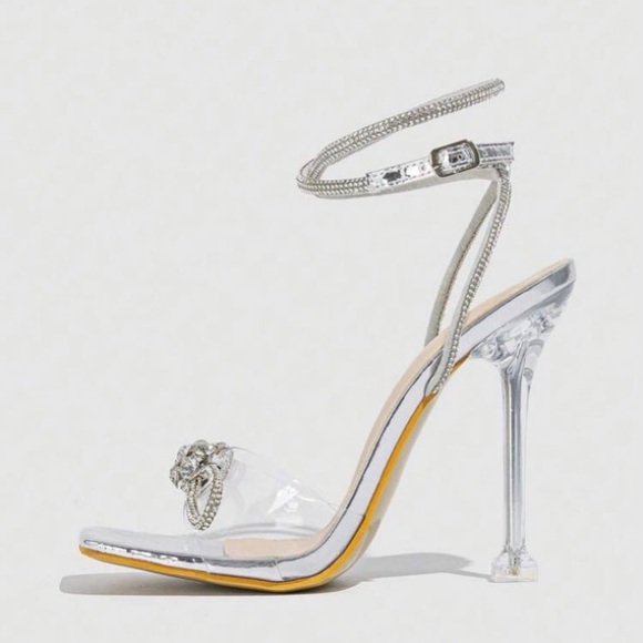 Shoes | Nwb Transparent Rhinestone Decor High Heels | Poshmark